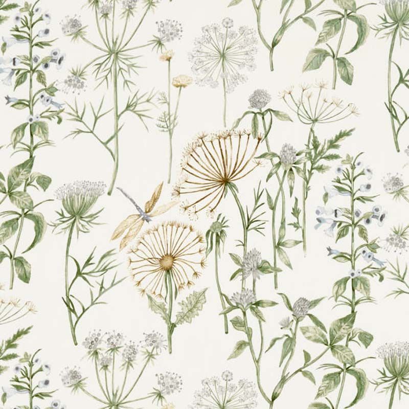 Wild Angelica Fabric in Silver & Spring Leaf | Sanderson Embleton Bay ...