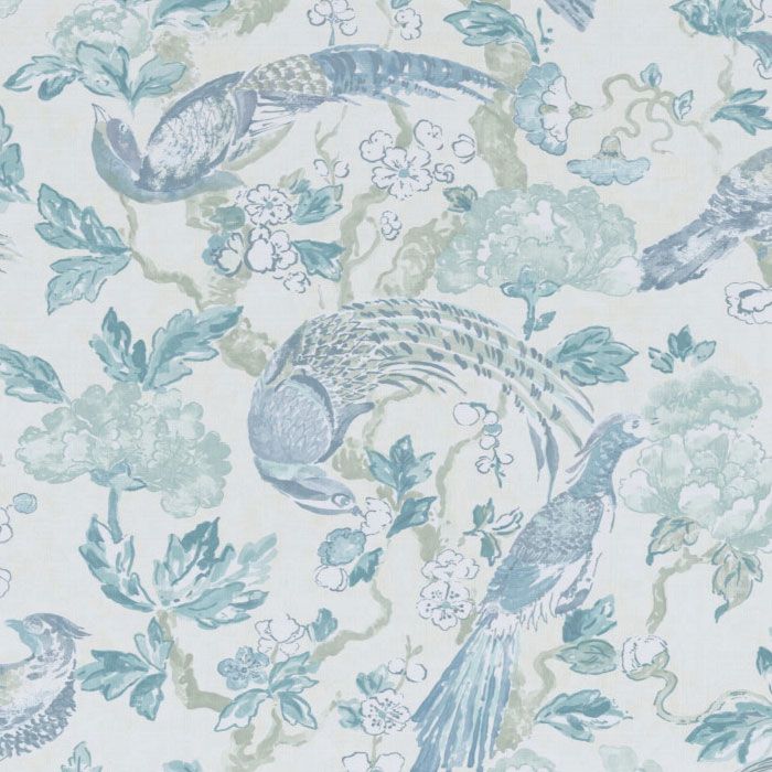 Aviary Fabric | Blue Curtain Fabric