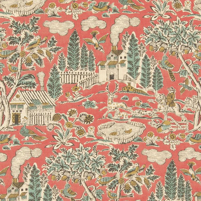 Home Park Fabric | Old Red | Interior Design Sussex