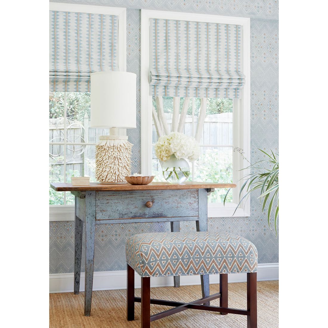 Tiburon Blue Sand Fabric | Geometric Fabric