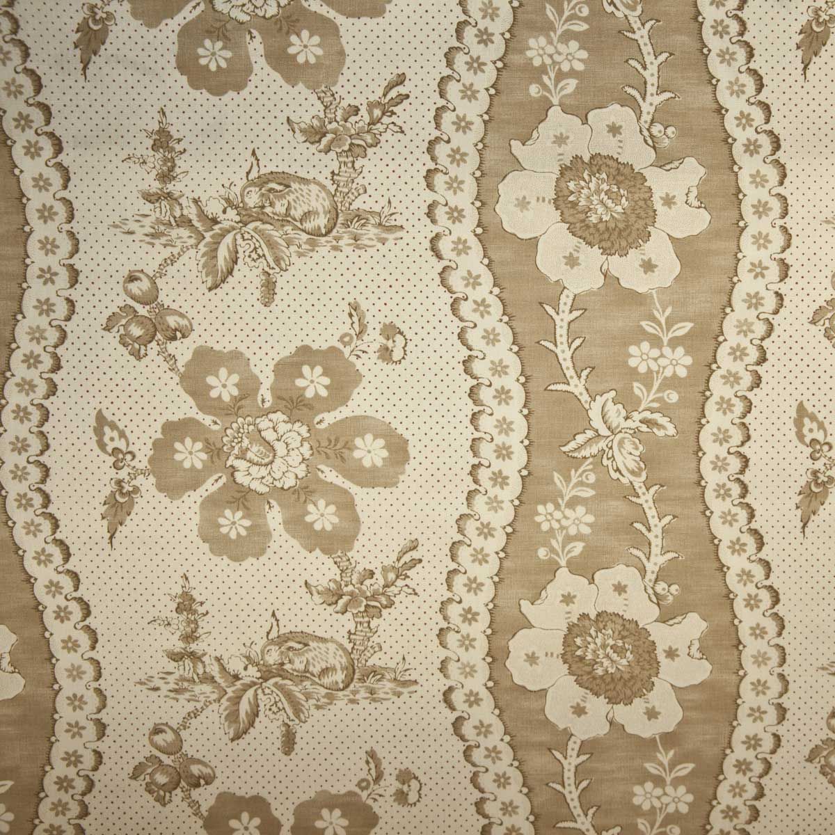 Toile de Lapins Curtain Fabric | Floral Fabric | Nicholas Herbert