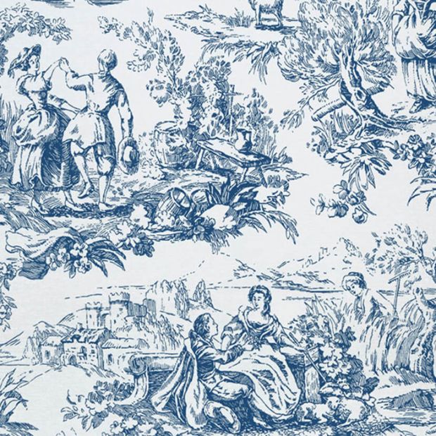 Lovers' Toile Wallpaper | National Trust Papers III | Dark Blue Wallpaper