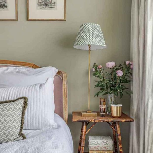 Ticking 01 Stripe Fabric Sage | Ian Mankin | Green Striped Fabric