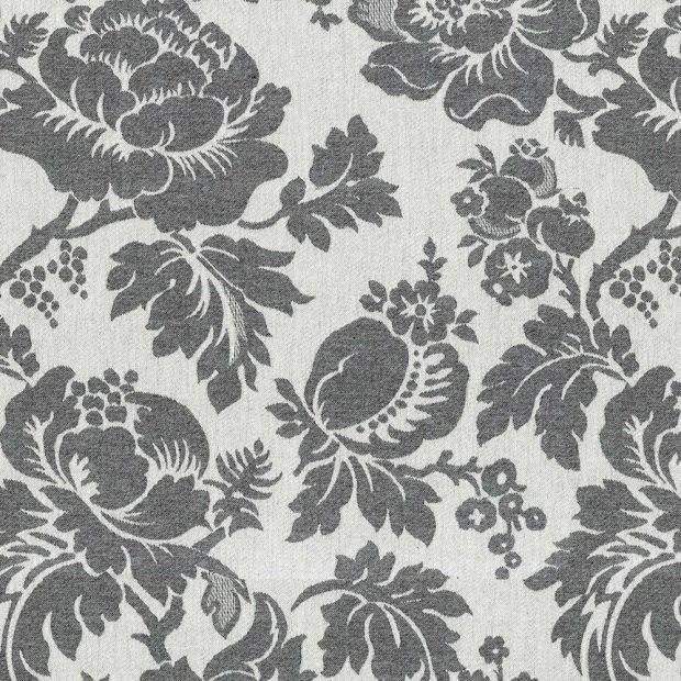 Wildflower Cotton Fabric in Charcoal | Floral Curtain Fabric