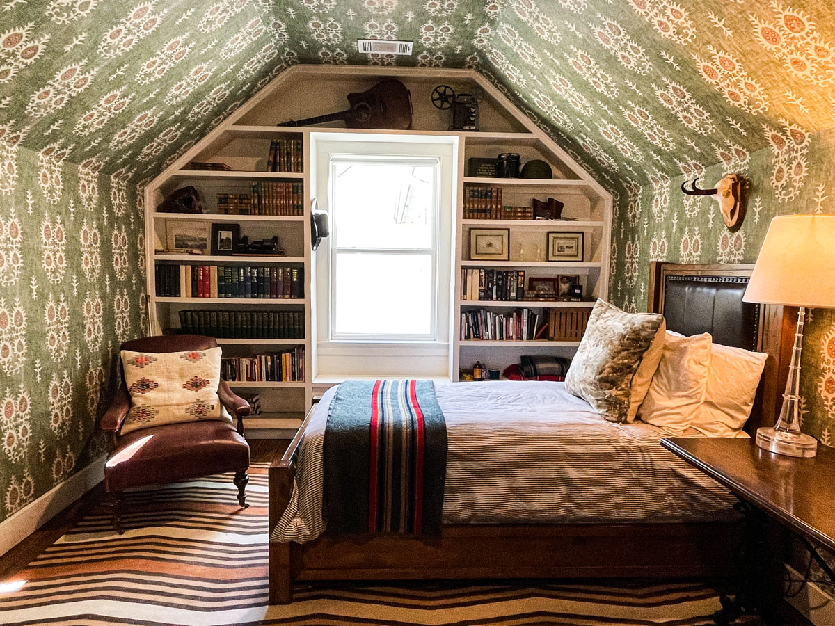 Lewis & Wood Wallpaper | Attic Bedroom | Modern Country Interior